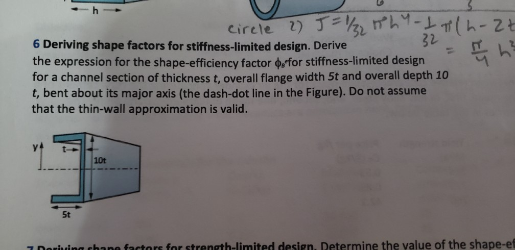 Solved 2) J-g,fh.,L ㅠ ( h-2 32 eriving shape factors for | Chegg.com