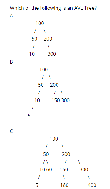 Solved 1 - An AVL tree maintains balance by performing _____ | Chegg.com