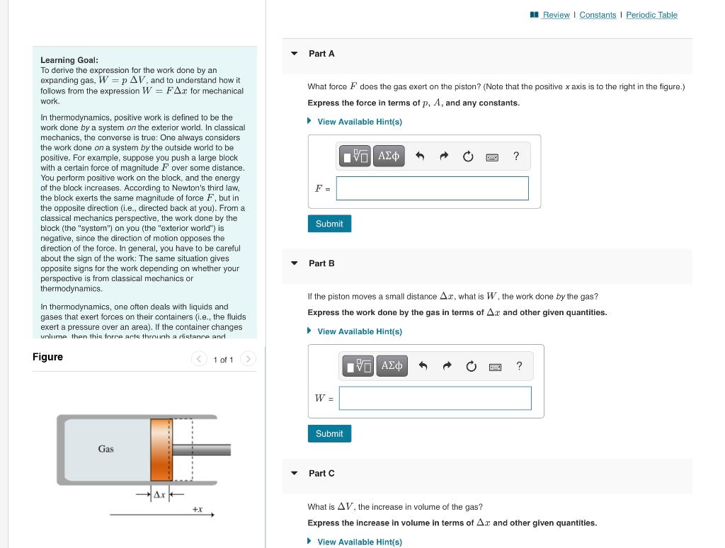 Solved Learning Goal: Part A To derive the expression for | Chegg.com