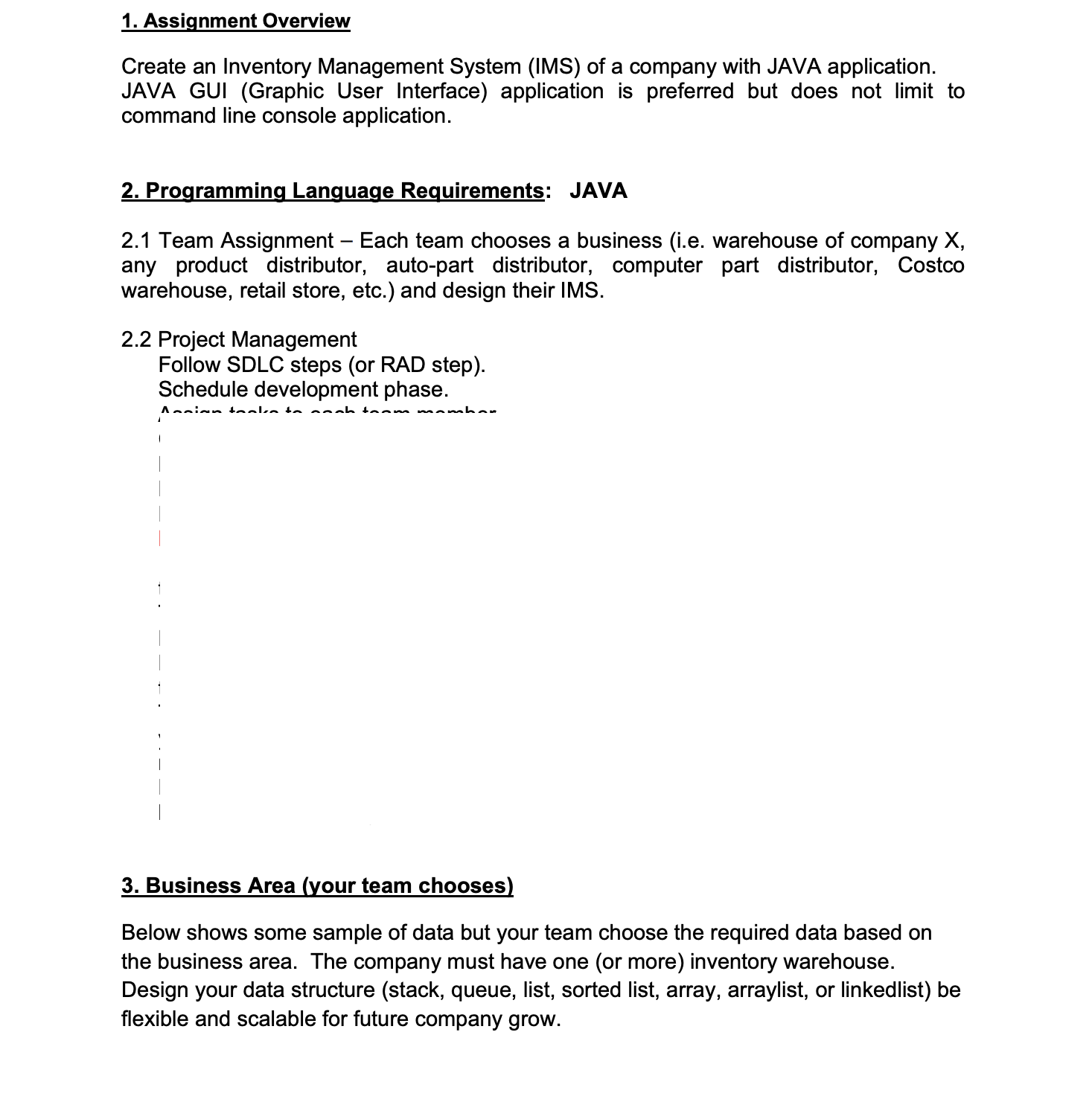 1. Assignment Overview Create an Inventory Management | Chegg.com