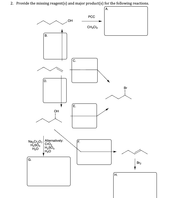 Solved 2. Provide the missing reagent(s) and major | Chegg.com