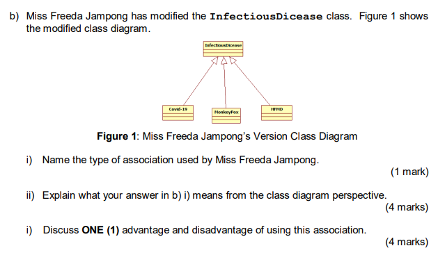 Solved b) Miss Freeda Jampong has modified the | Chegg.com