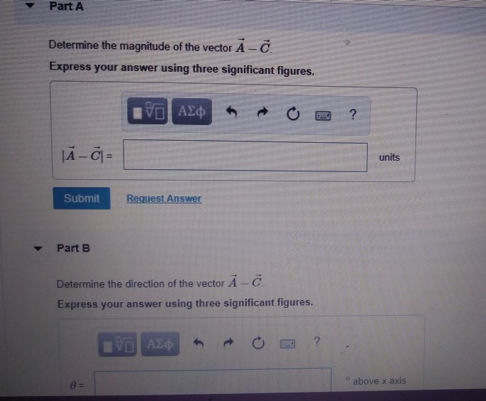 Solved Constants Determine the vector A-C, given the vectors | Chegg.com