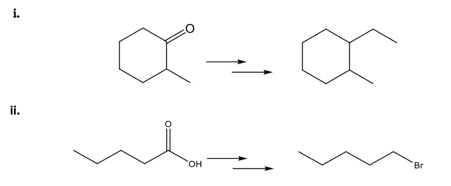 Solved For (i) and (ii) propose multistep syntheses using | Chegg.com