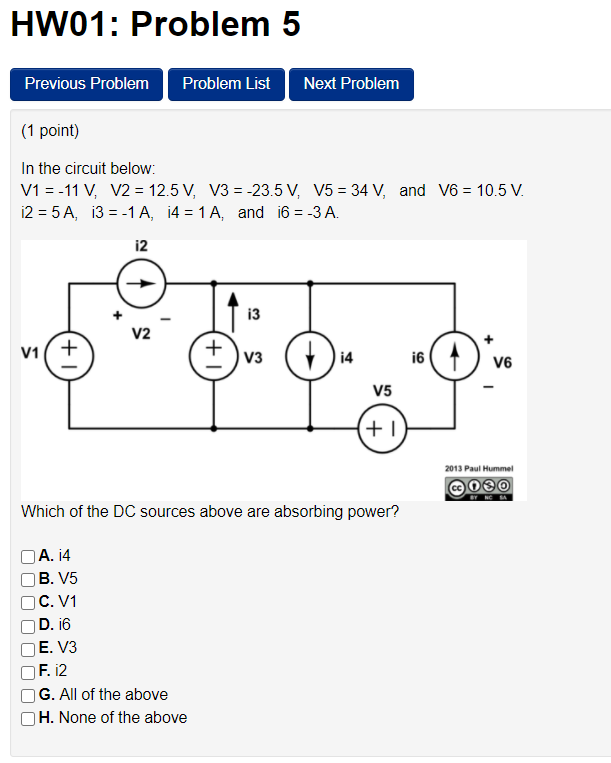 Solved HW01: Problem 5 Previous Problem Problem List Next | Chegg.com