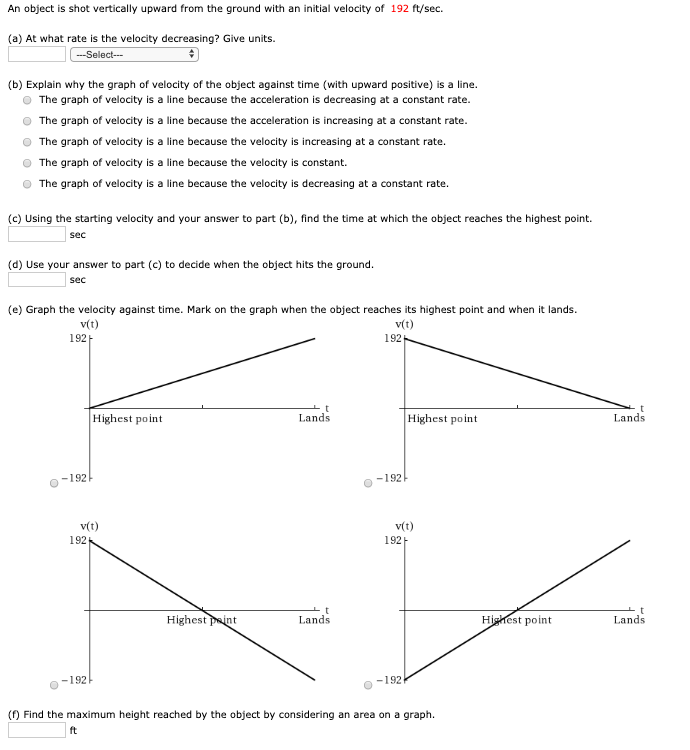 Solved An object is shot vertically upward from the ground | Chegg.com
