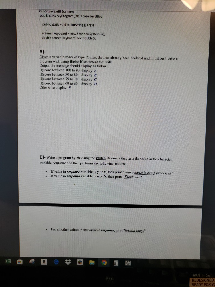 Solved import java.util.Scanner; public class MyProgram //It | Chegg.com