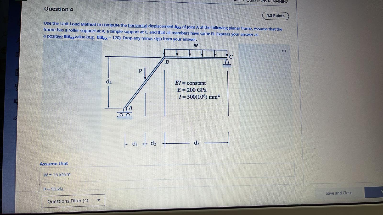 Solved Use the Unit Load Method to compute the horizontal | Chegg.com