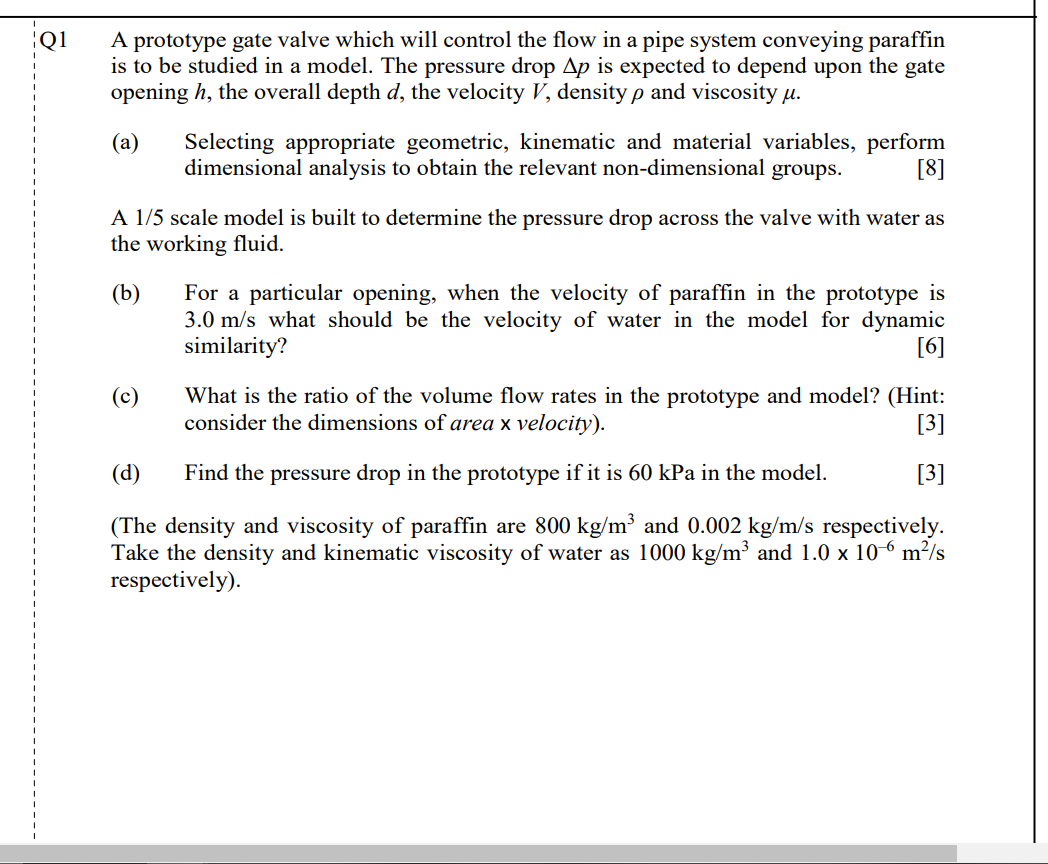 Solved A prototype gate valve which will control the flow in | Chegg.com