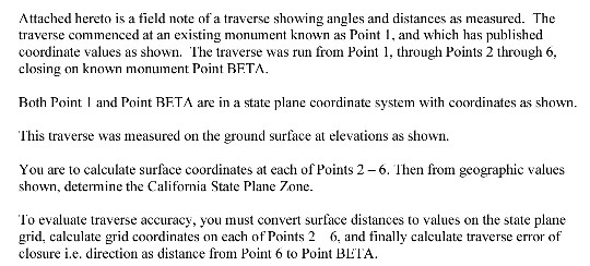 Solved Attached hereto is a field note of a traverse showing | Chegg.com