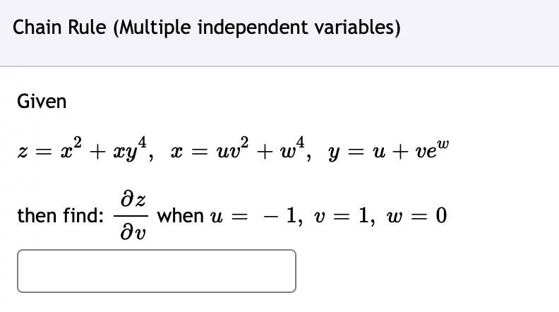 Solved Chain Rule (Multiple independent variables) Given | Chegg.com