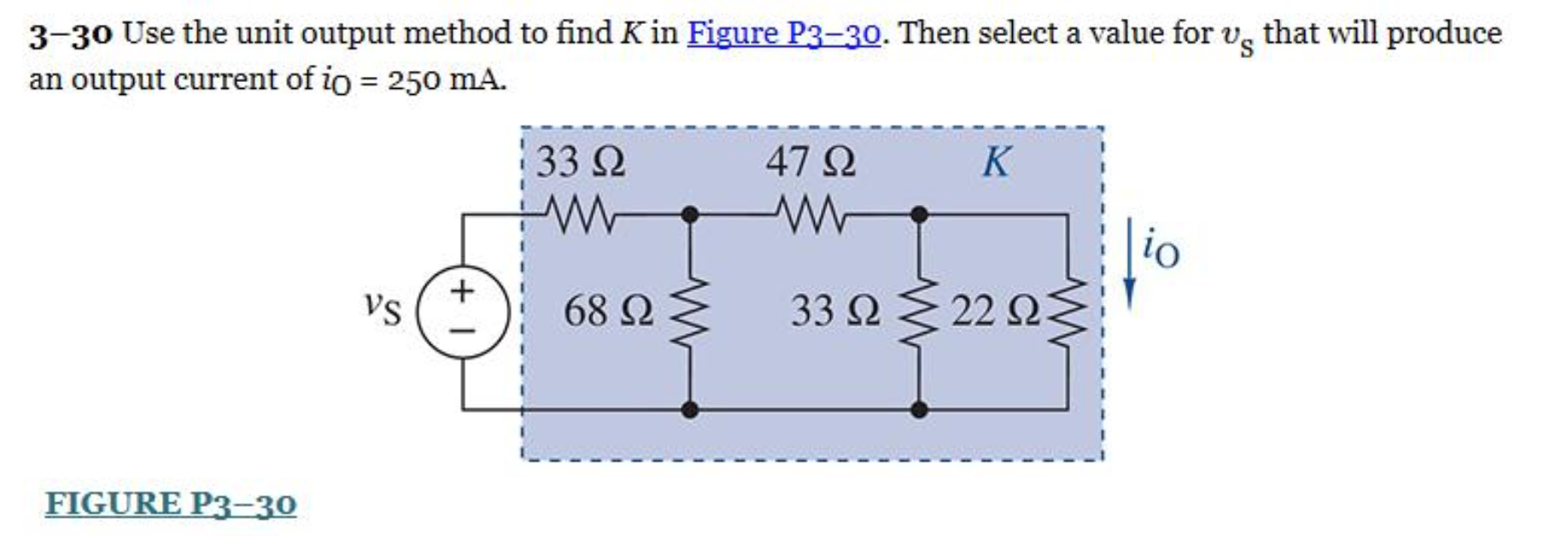 Solved 3-30 Use the unit output method to find K in Figure | Chegg.com