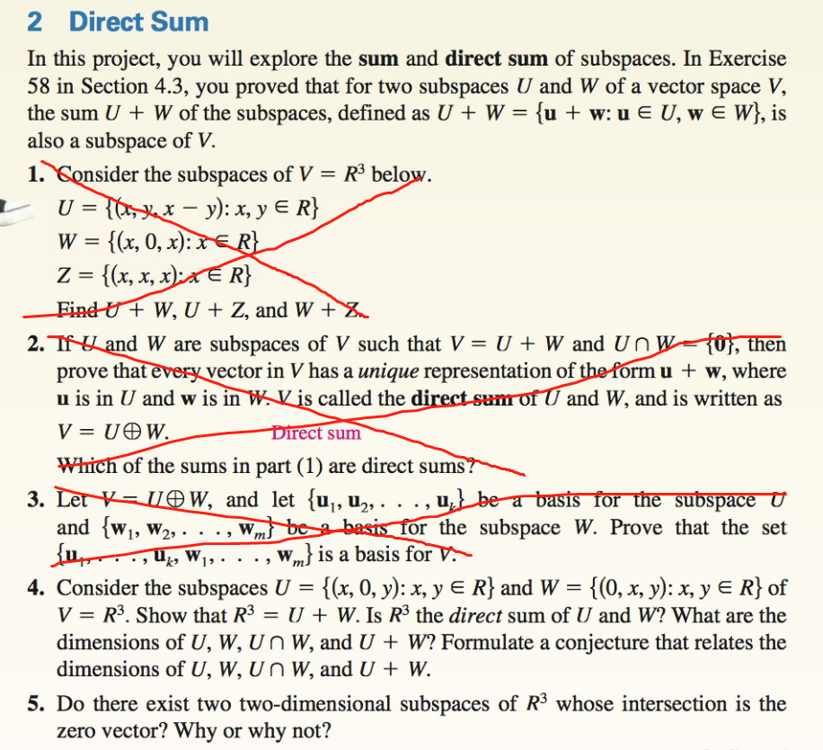 Solved 2 Direct Sum In this project, you will explore the | Chegg.com