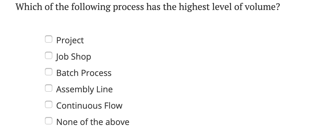 Solved Which of the following process has the highest level | Chegg.com