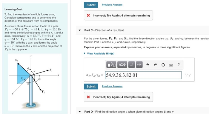 Solved Part A Resultant of adding F1 and F3 Learning Goal: | Chegg.com