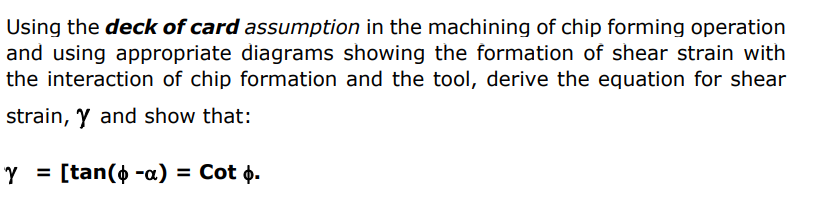 Solved Using the deck of card assumption in the machining of | Chegg.com
