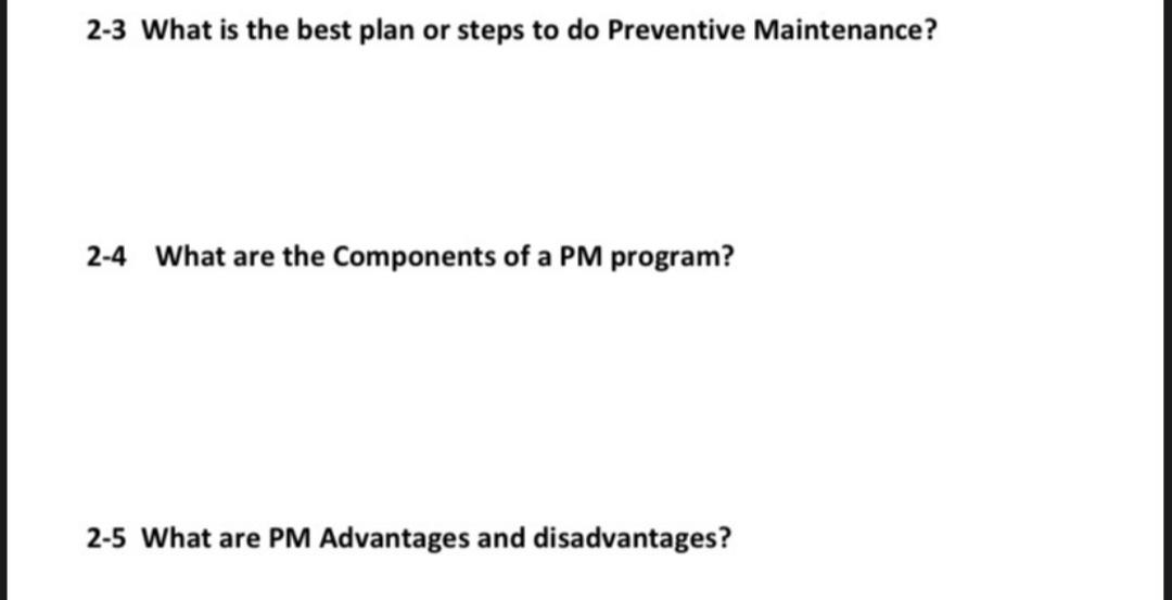 Solved 2-3 What is the best plan or steps to do Preventive | Chegg.com
