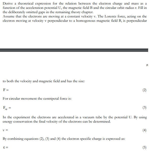 Solved Derive a theoretical expression for the relation | Chegg.com