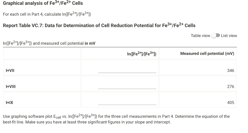Calculated Cell Potentials Using the table of | Chegg.com Calculated Cell Potentials Using the table of | Chegg.com