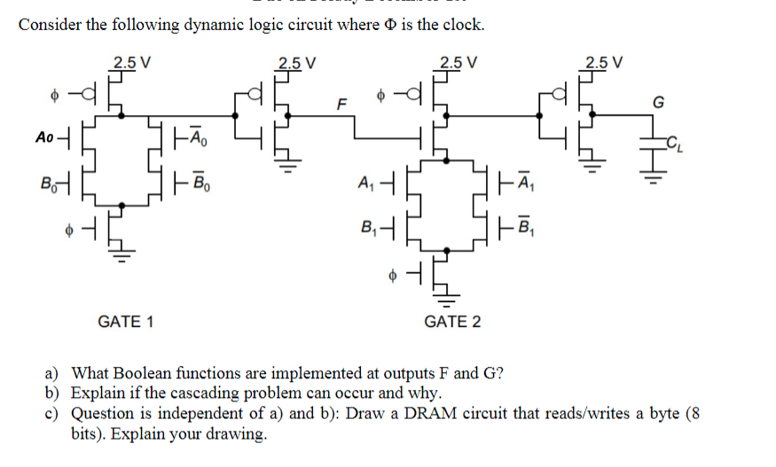 Solved Consider the following dynamic logic circuit where Φ | Chegg.com