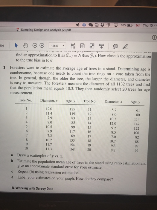 Solved Foresters want to estimate the average age of trees | Chegg.com