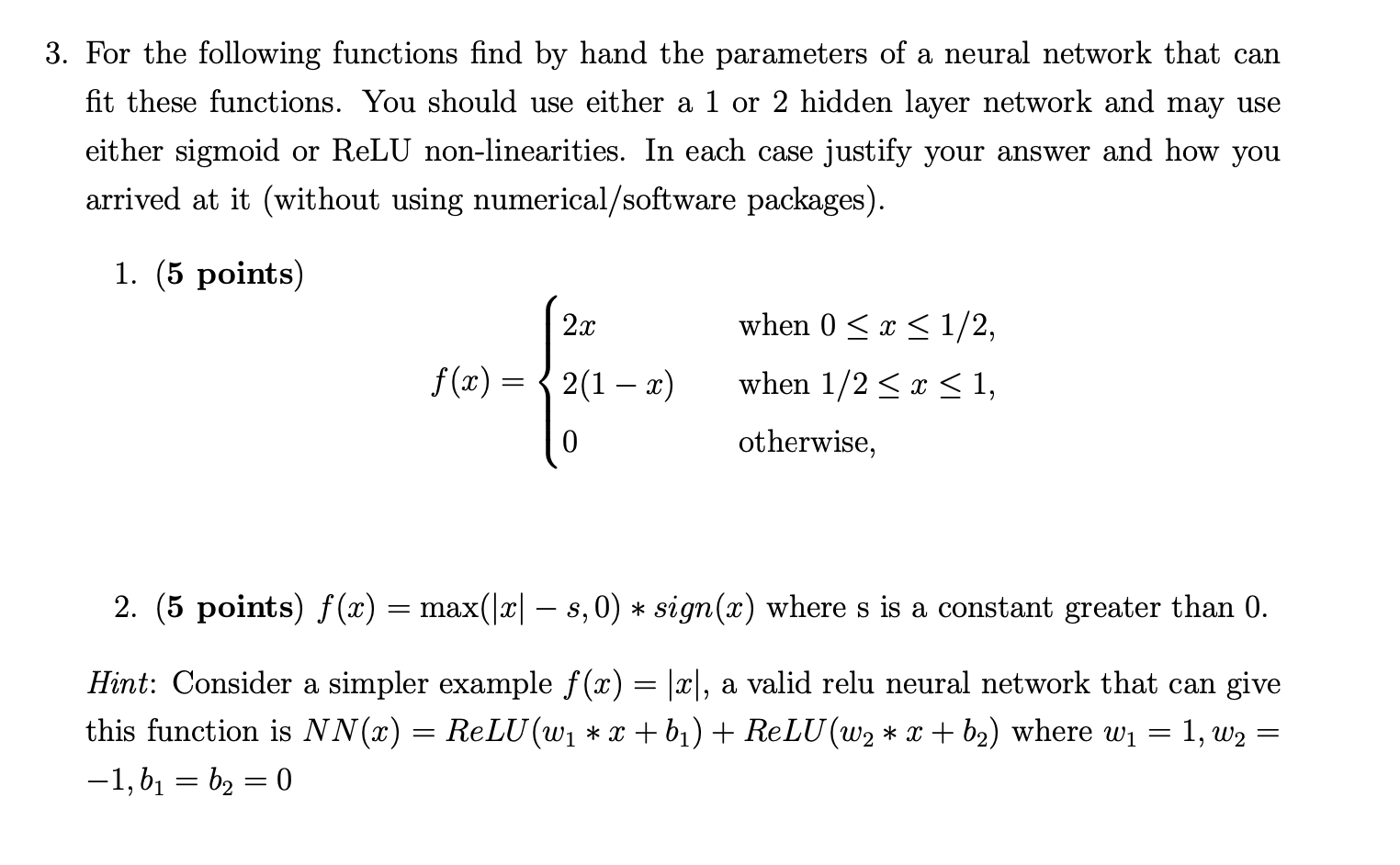 Solved For the following functions find by hand the | Chegg.com