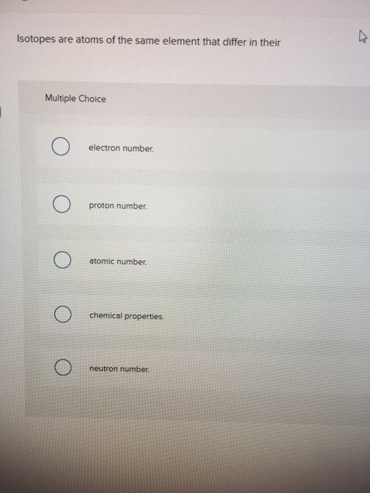 Solved Isotopes are atoms of the same element that differ in | Chegg.com