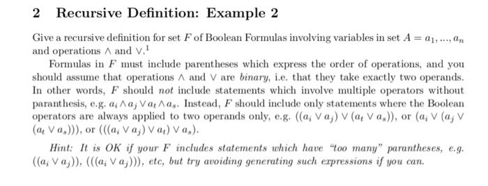 Solved 2 Recursive Definition: Example:2 Give a recursive | Chegg.com