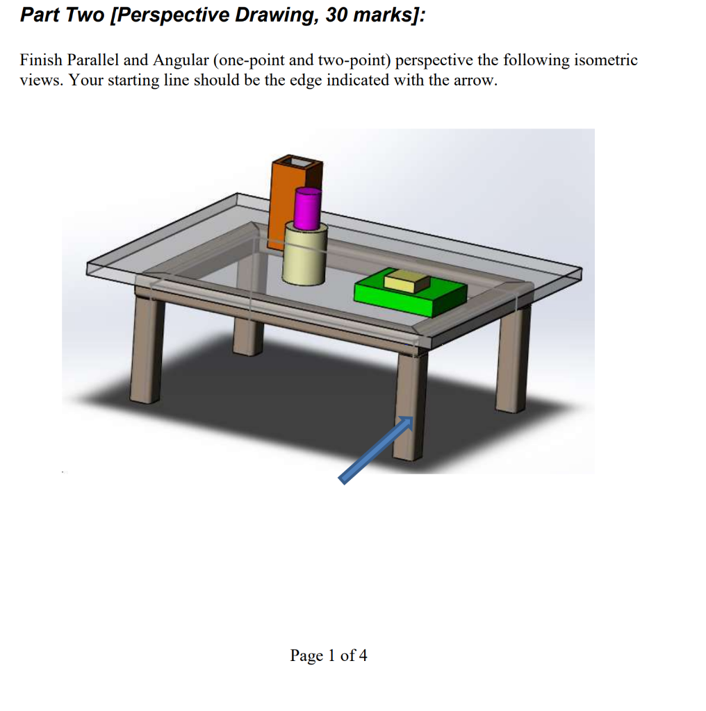 Table Perspective Drawing
