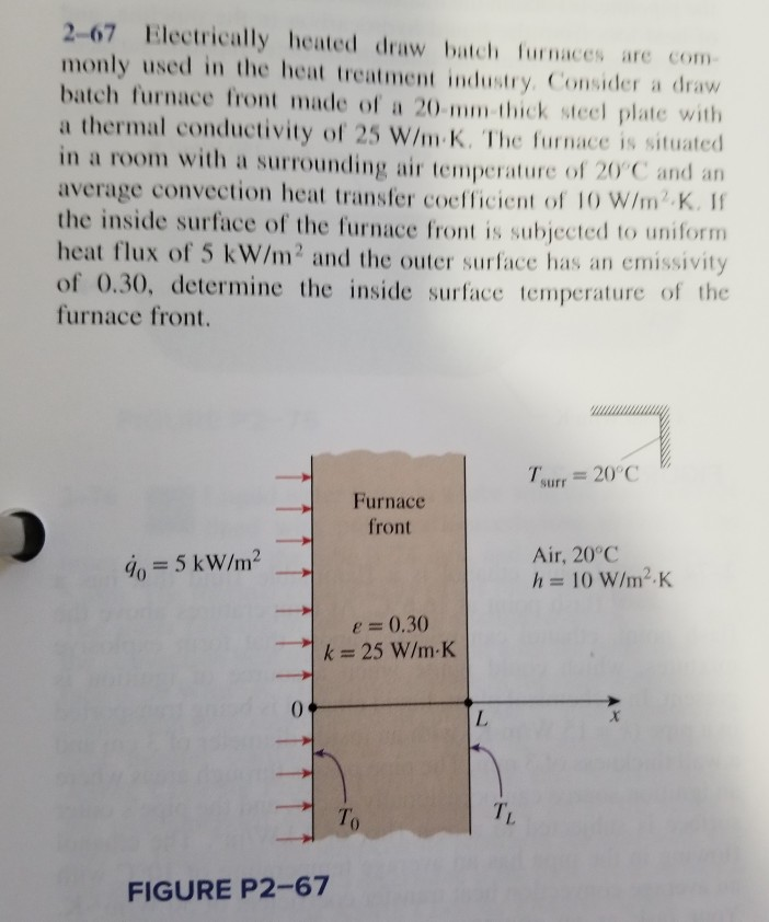 Solved 2-67 Electrically heated draw batch furnaces are com- | Chegg.com