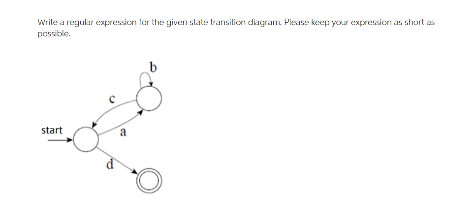 Solved Write a regular expression for the given state | Chegg.com