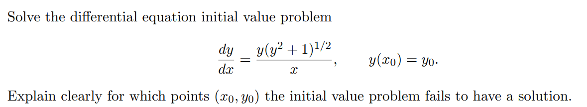 Solved Solve the differential equation initial value problem | Chegg.com