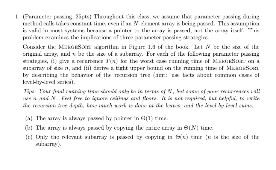 1 Parameter Passing 25pts Throughout This Class 