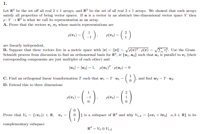Solved Let R2 be the set off all real 2×1 arrays, and R3 be | Chegg.com