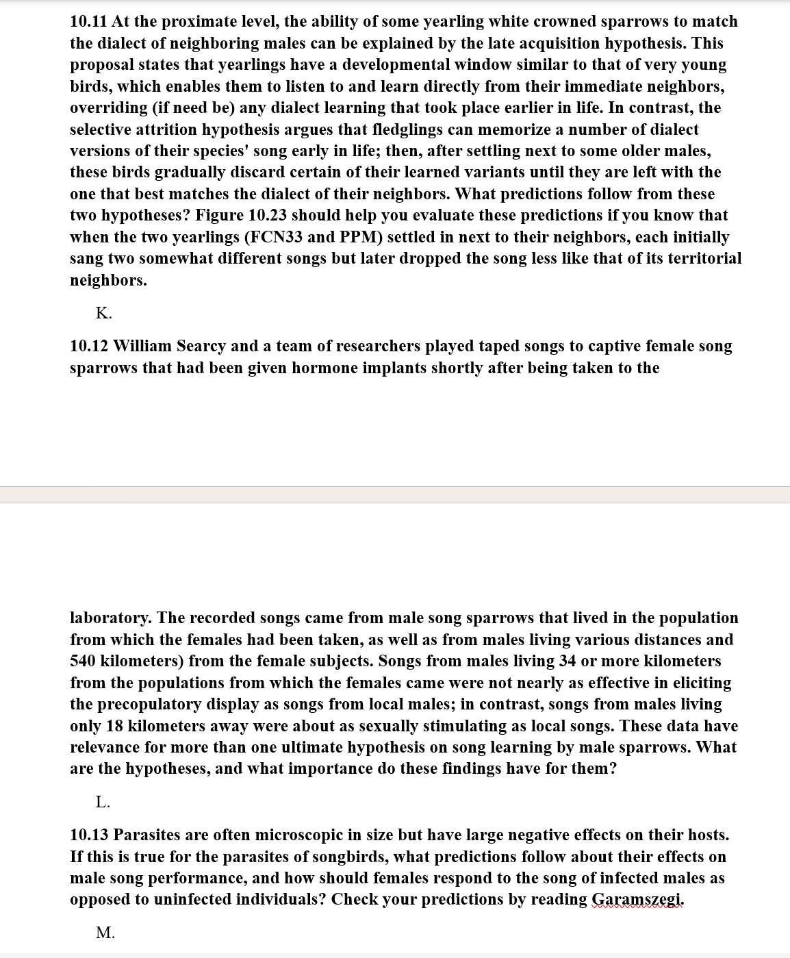 Solved 10.3 The four main questions for behavioral | Chegg.com
