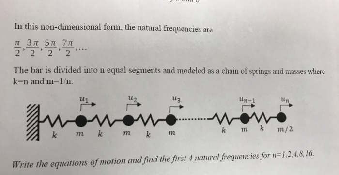 In this non-dimensional form, the natural frequencies | Chegg.com