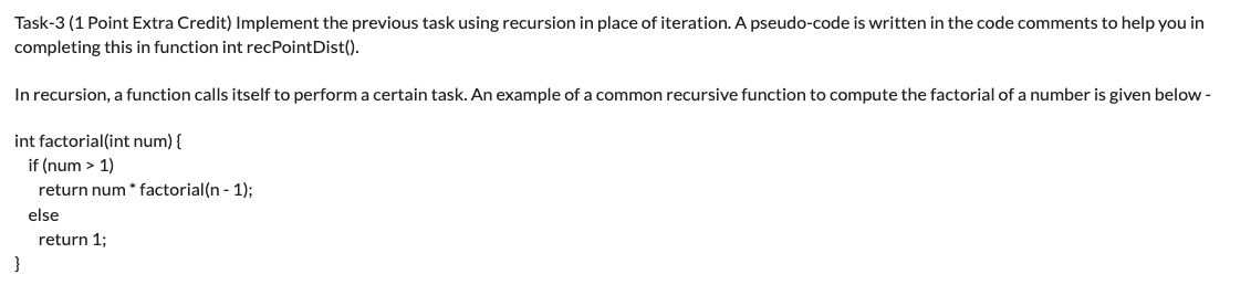 Solved Task-3 (1 Point Extra Credit) Implement the previous | Chegg.com