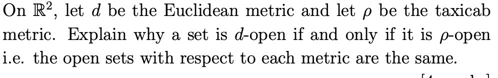 Solved On \( \mathbb{R}^{2} \), ﻿let \( ﻿d \) ﻿be the | Chegg.com