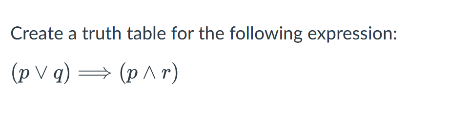 Solved Create a truth table for the following expression: | Chegg.com