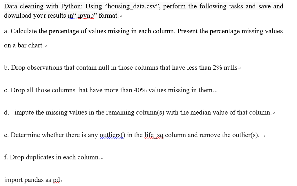 Data Cleaning With Python Using “housing Data Csv