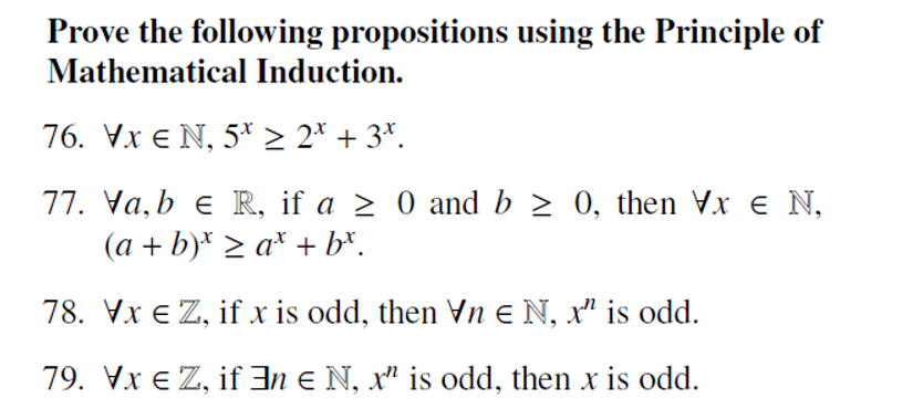 Solved Prove the following propositions using the Principle | Chegg.com