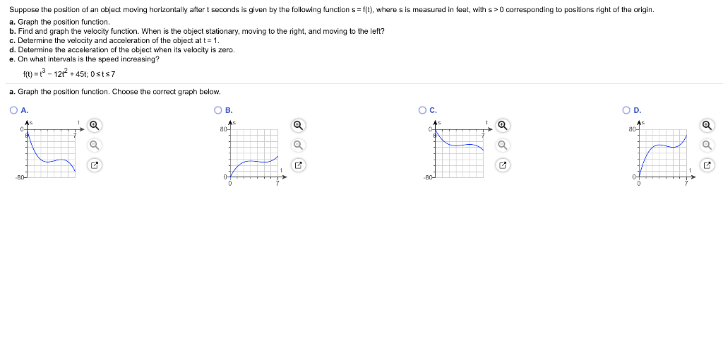 Solved Suppose The Position Of An Object Moving Horizontally