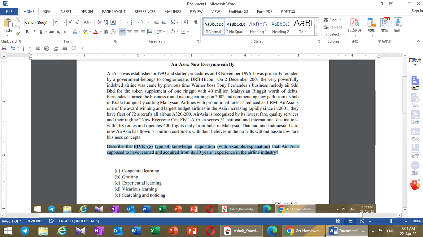 Solved WT ] Document1 - Microsoft Word ? - FILE HOME 模板 | Chegg.com