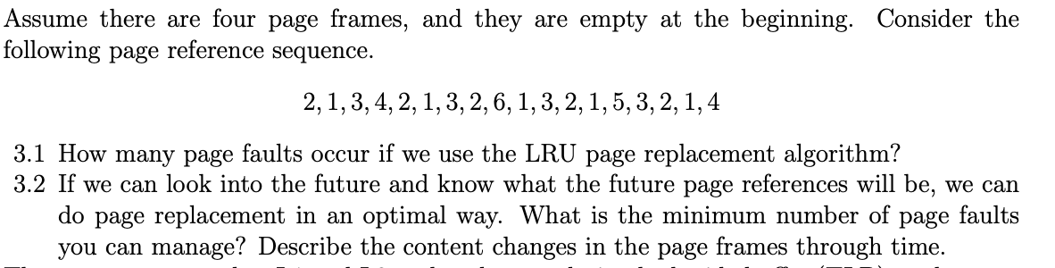 Solved Assume there are four page frames, and they are empty | Chegg.com