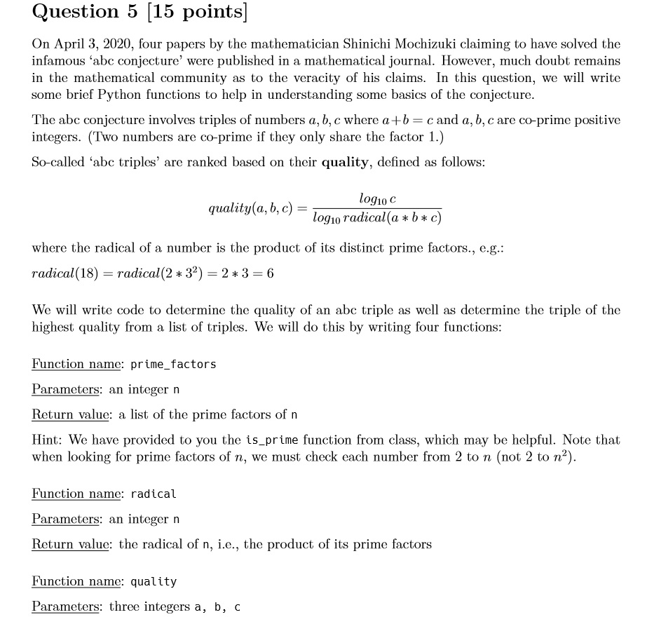 Solved Question 5 (15 points] On April 3, 2020, four papers | Chegg.com