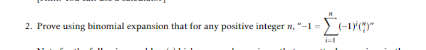 Solved 2. Prove using binomial expansion that for any | Chegg.com