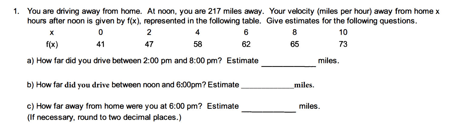 Solved 1. You are driving away from home. At noon, you are | Chegg.com