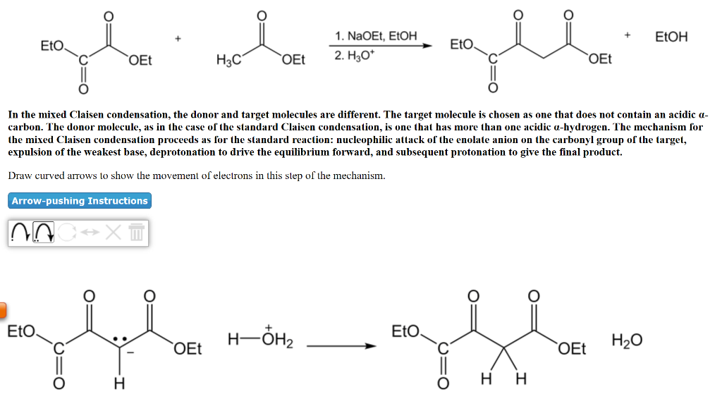 Solved Loe i EtOH 1. NaOEt, EtOH 2. H30* H3C OET H3C OEt H3C | Chegg.com