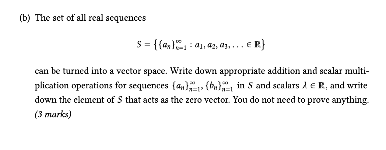 Solved (b) The set of all real sequences | Chegg.com