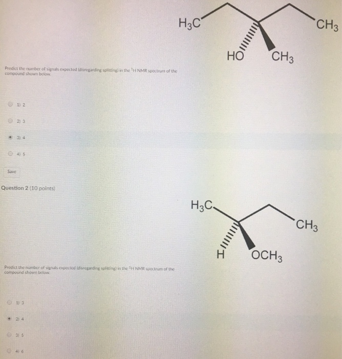 Solved H3C CH HO CH3 Predict the number of signals expected | Chegg.com